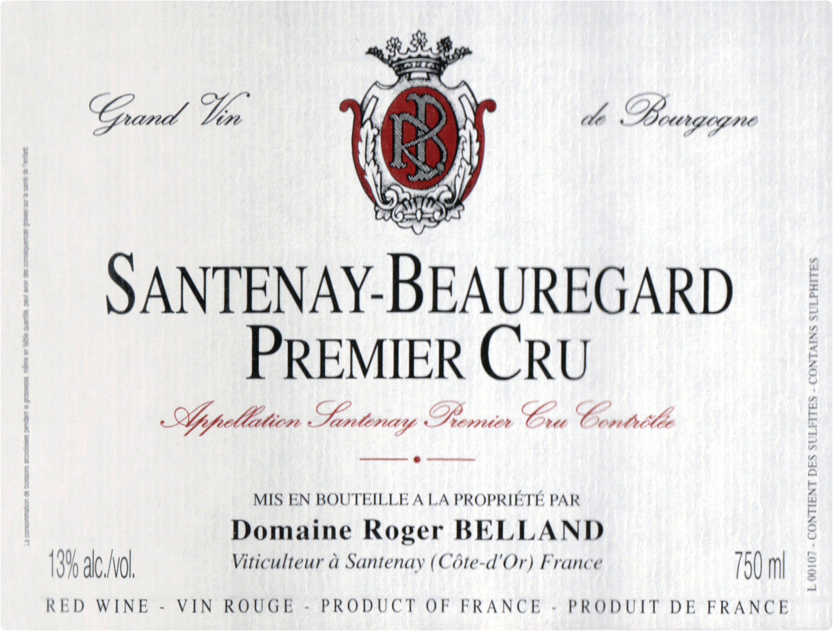 2014 Roger Belland Santenay Beauregard 1er Cru | Wine Library