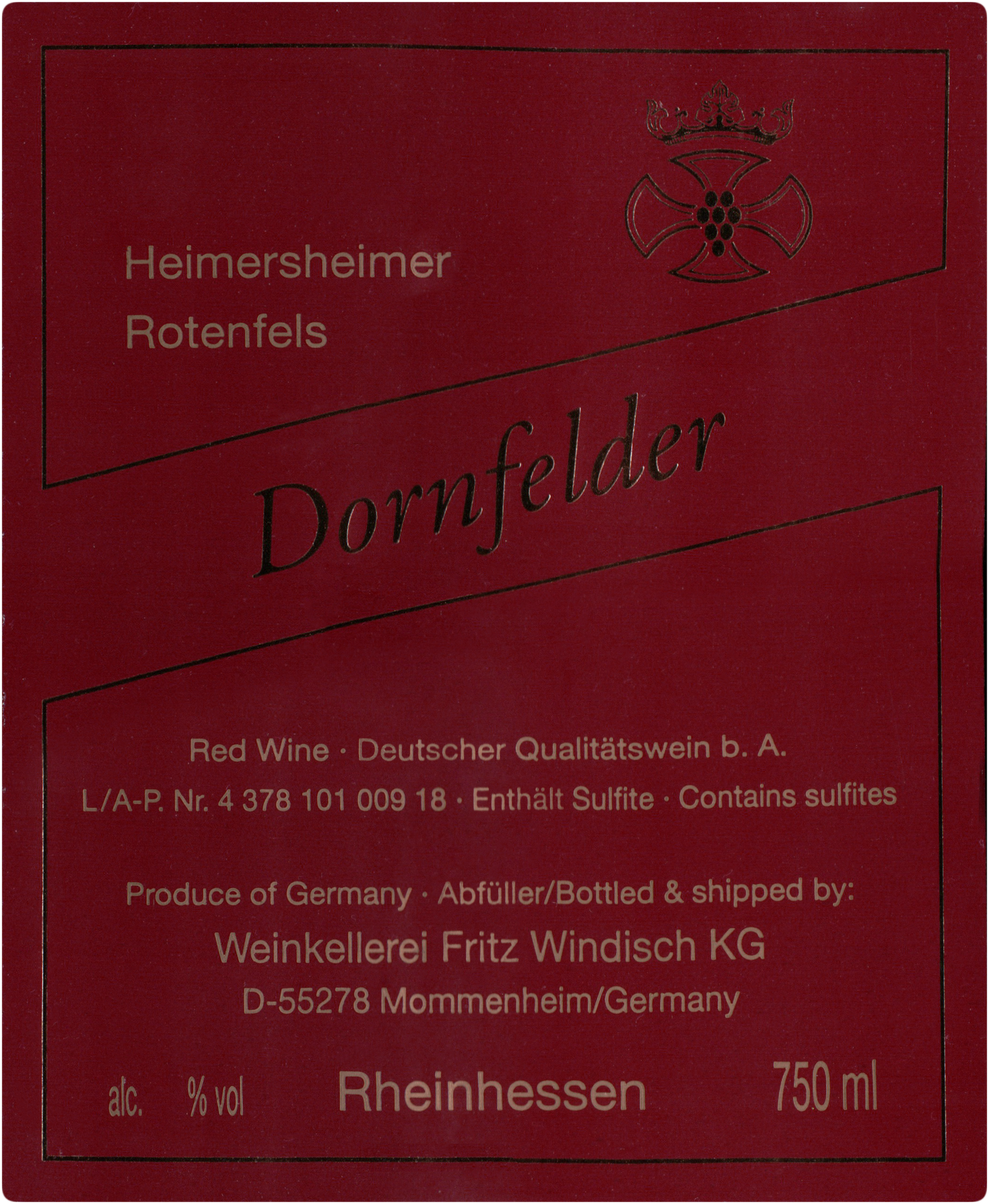 2019 Fritz Windisch Dornfelder | Wine Library
