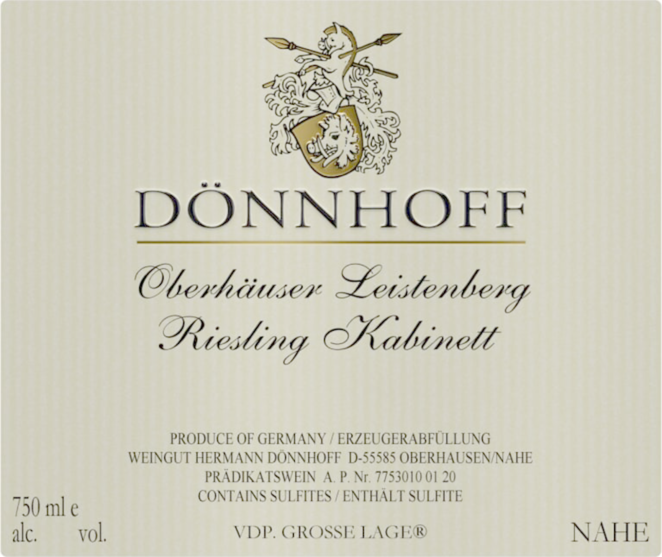 2024 Donnhoff Oberhauser Leistenberg Riesling Kabinett | Wine Library