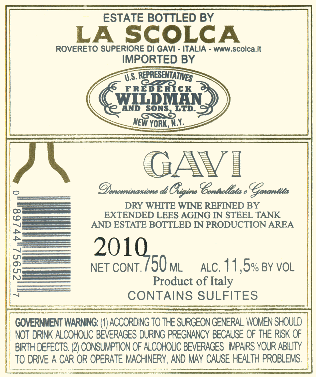 2010 La Scolca Gavi Di Gavi White Label | Wine Library