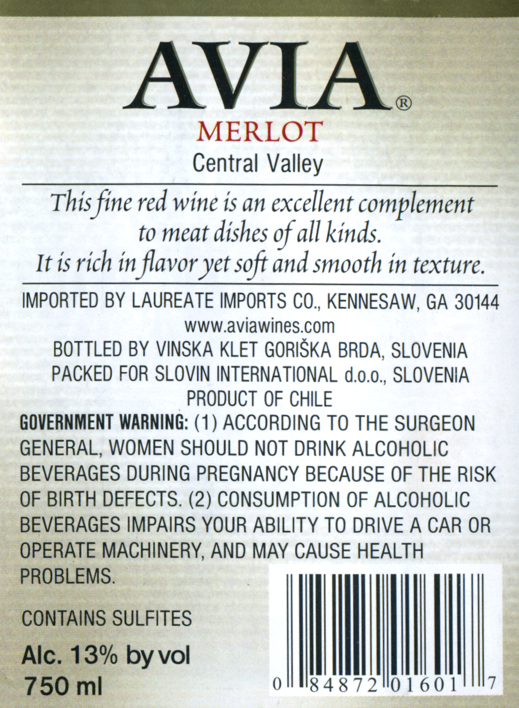 2009 Avia Merlot | Wine Library