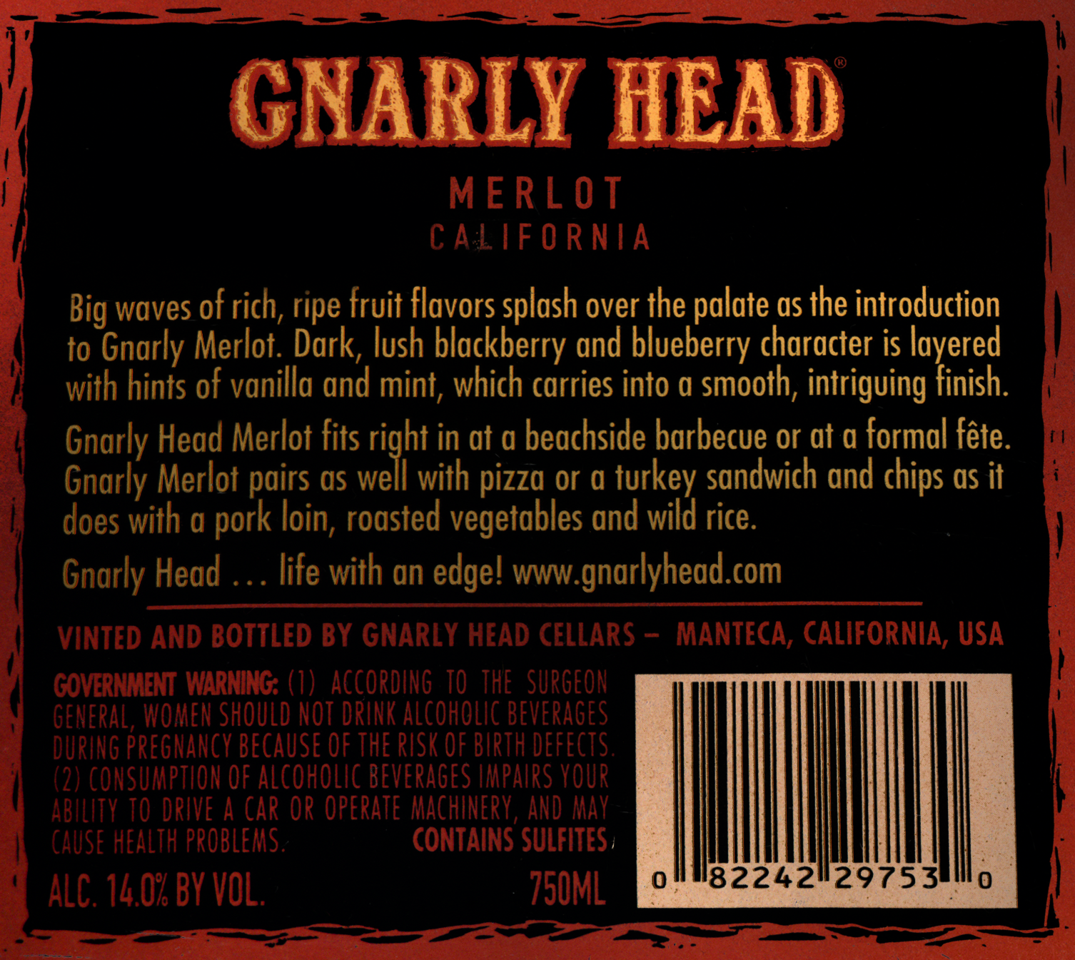 2010 Gnarly Head Merlot | Wine Library