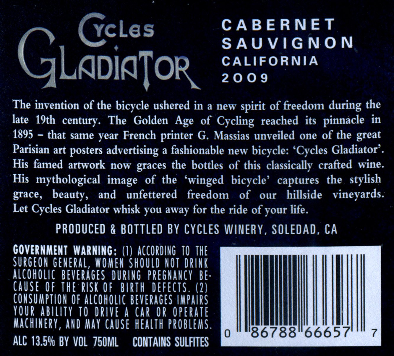 2009 Cycles Gladiator Cabernet Sauvignon | Wine Library