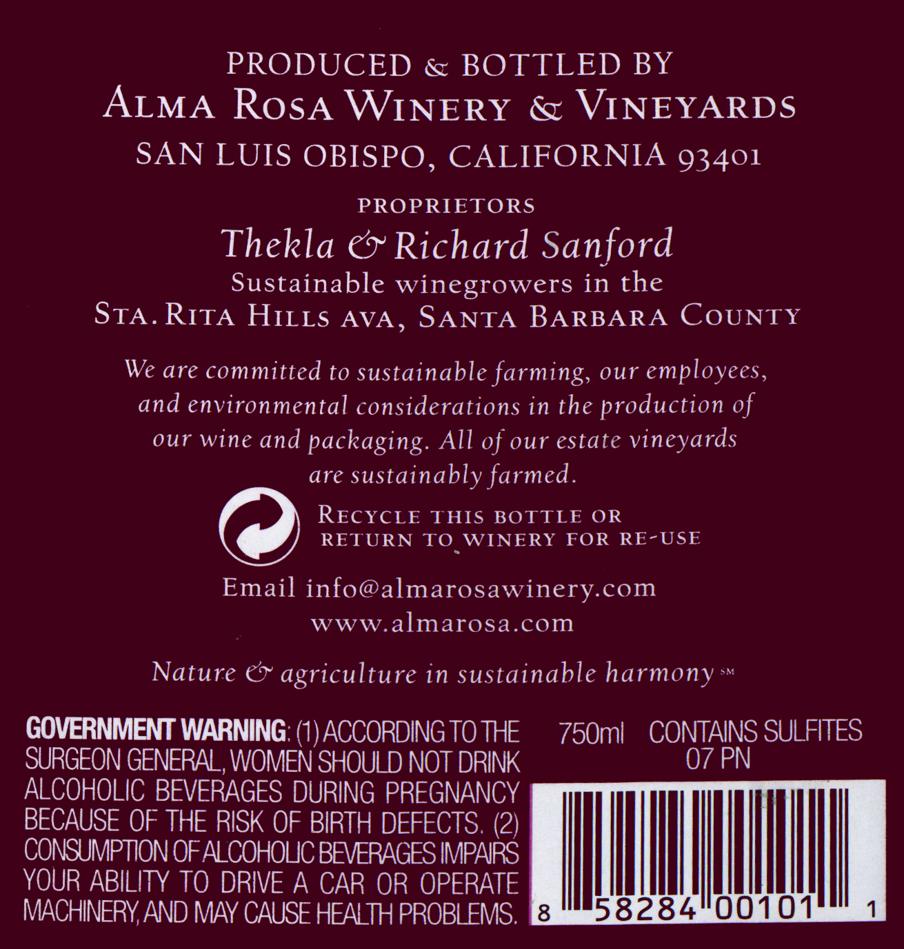 2007 Alma Rosa Pinot Noir Santa Rita Hills | Wine Library