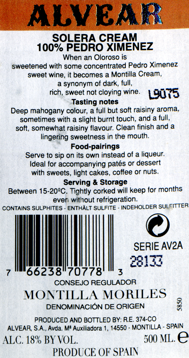 Alvear Solera Cream | Wine Library