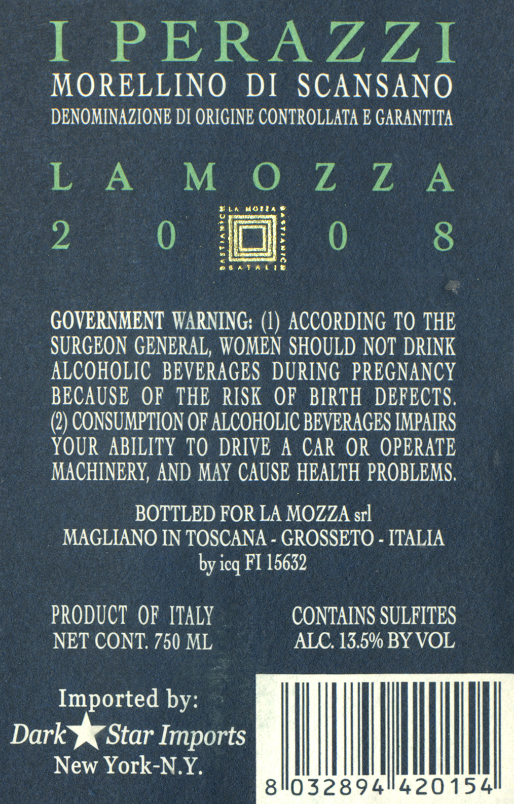 2008 La Mozza Morellino Di Scansano I Perazzi | Wine Library
