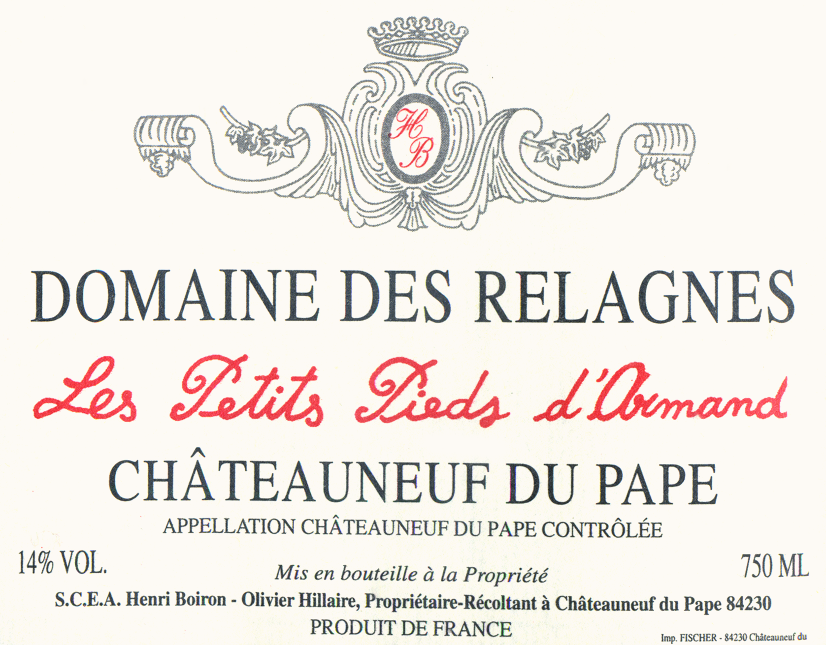 2003 Domaine Relagnes L'armand Chat Du Pape | Wine Library
