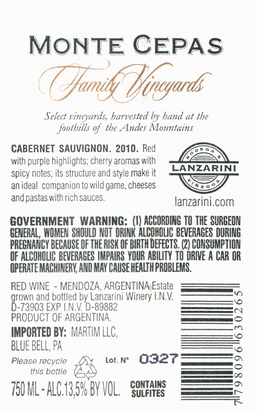 Monte Cepas Cabernet Sauvignon | Wine Library