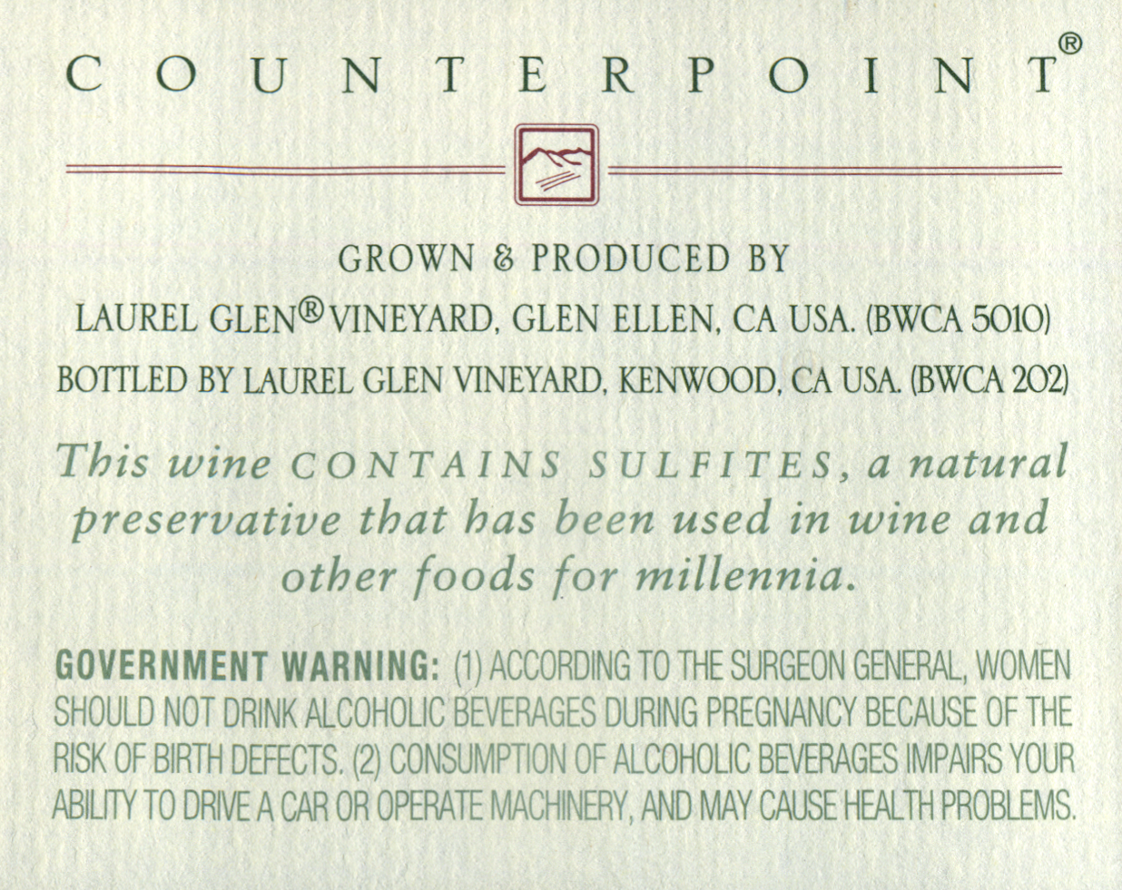 2006 Laurel Glen Counterpoint | Wine Library