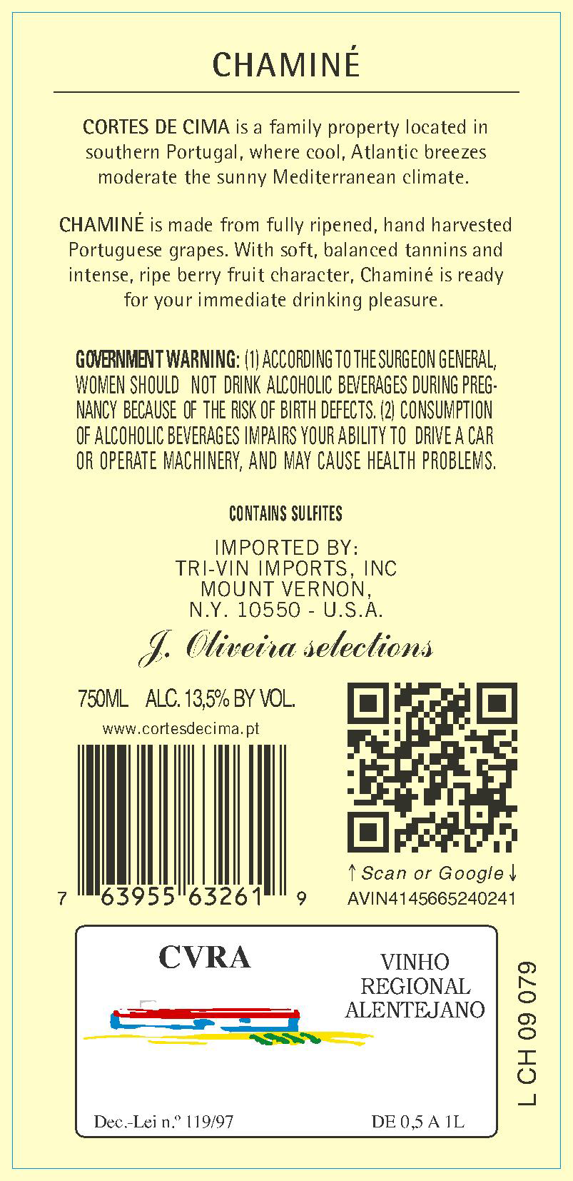 2010 Cortes De Cima Chamine | Wine Library