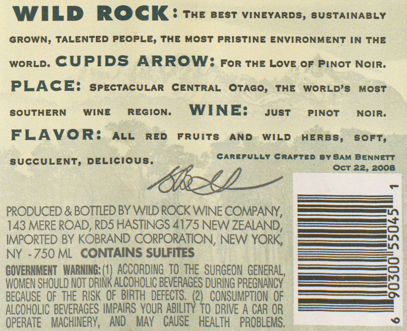 2008 Wild Rock Pinot Noir | Wine Library