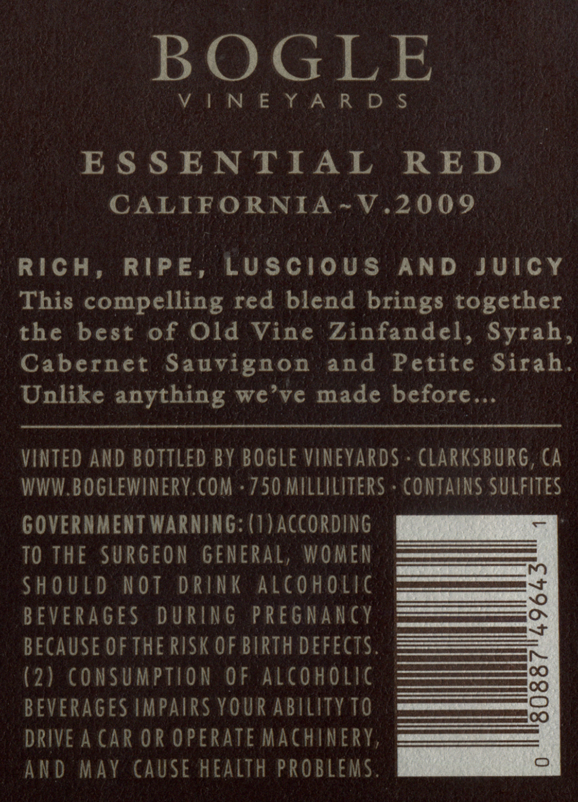 2009 Bogle Essential Red | Wine Library