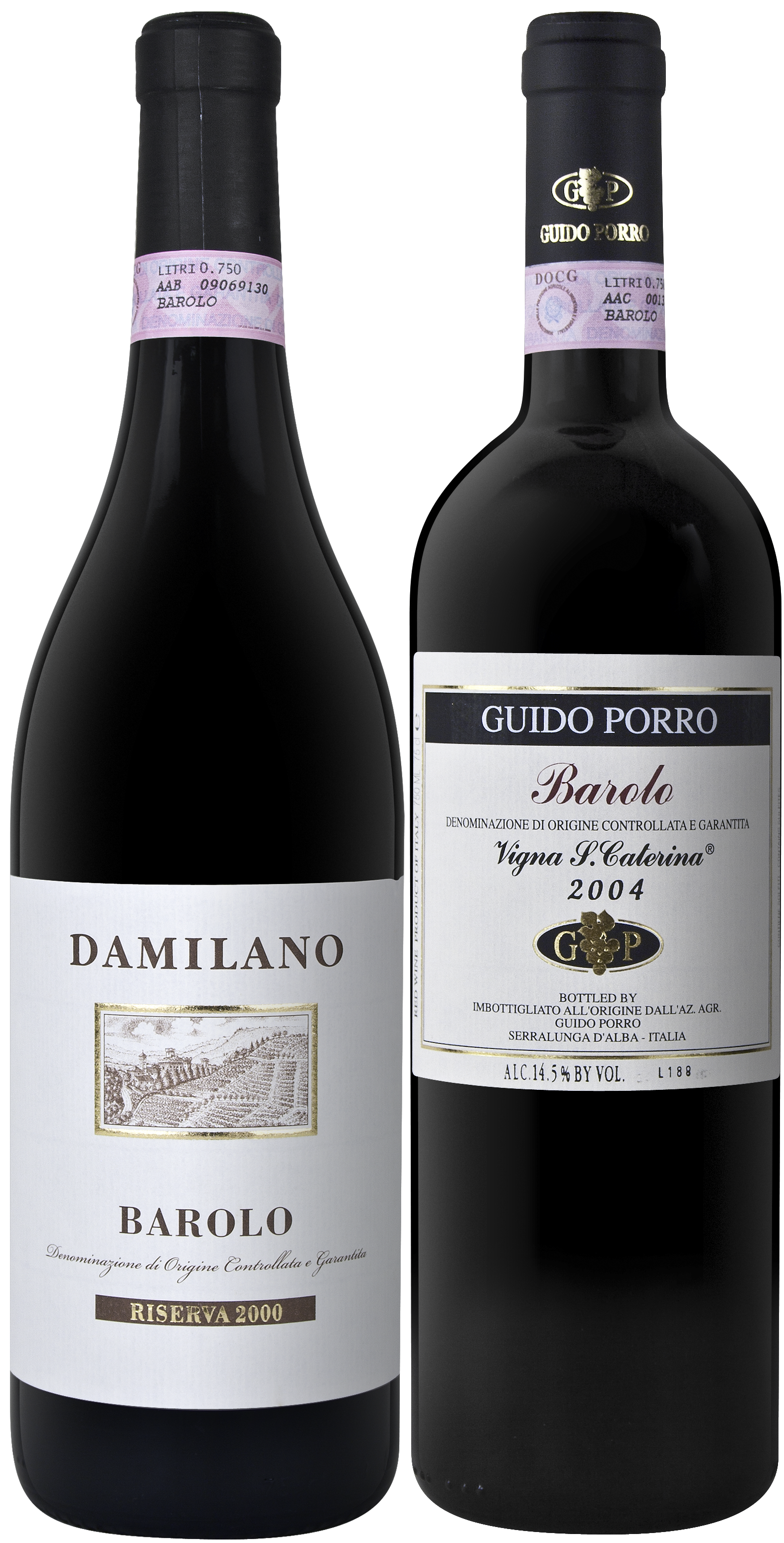2000 Damilano Barolo Riserva / 2004 Guido Porro Santa Caterina Barolo 2 ...