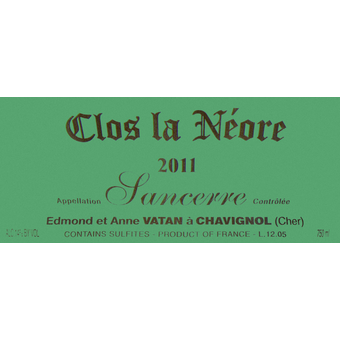 2011 Edmond Vatan Sancerre Clos La Neore | Wine Library