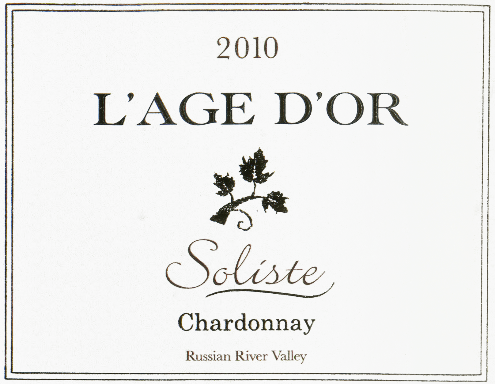 2010 Soliste ''L'age D'or'' Chardonnay Russian River Valley | Wine Library