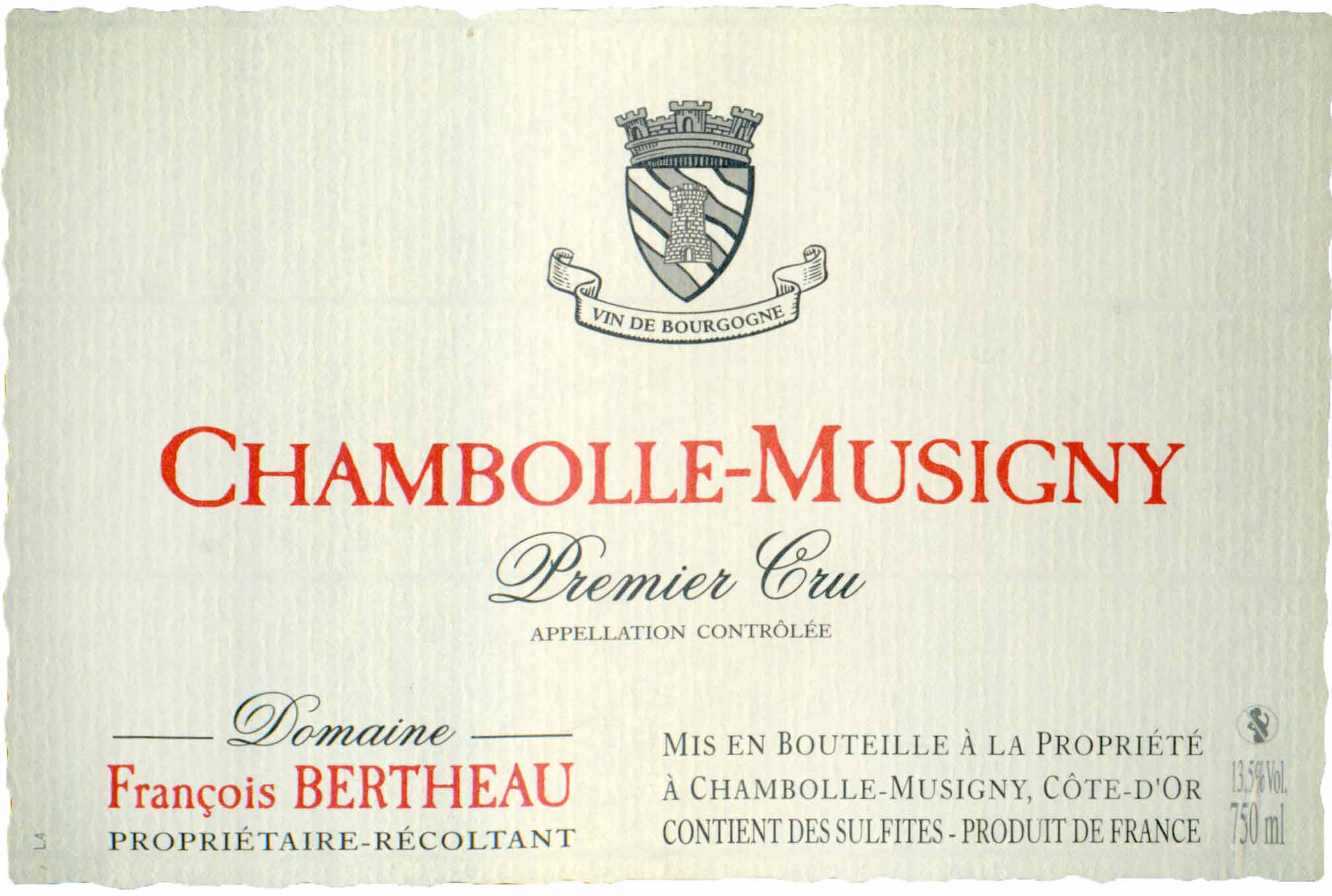2012 Bertheau 1er Cru Chambolle Musigny | Wine Library