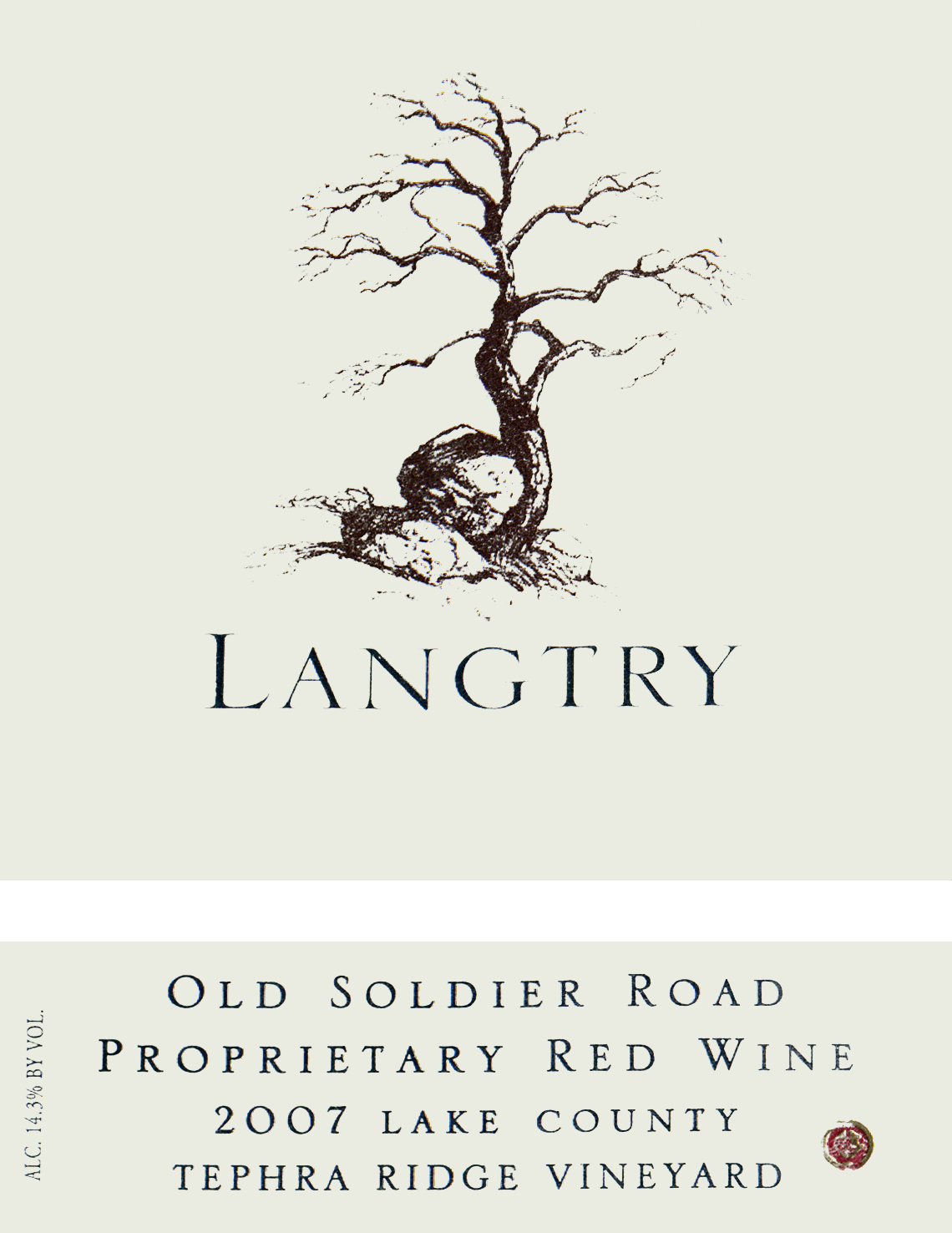 2007 Langtry Estate "Old Soldier Road" Tephra Ridge Vineyard ...
