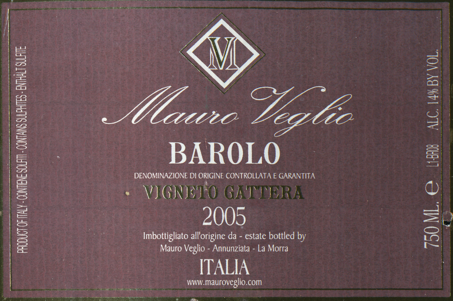 2005 Mauro Veglio Barolo Gattera | Wine Library
