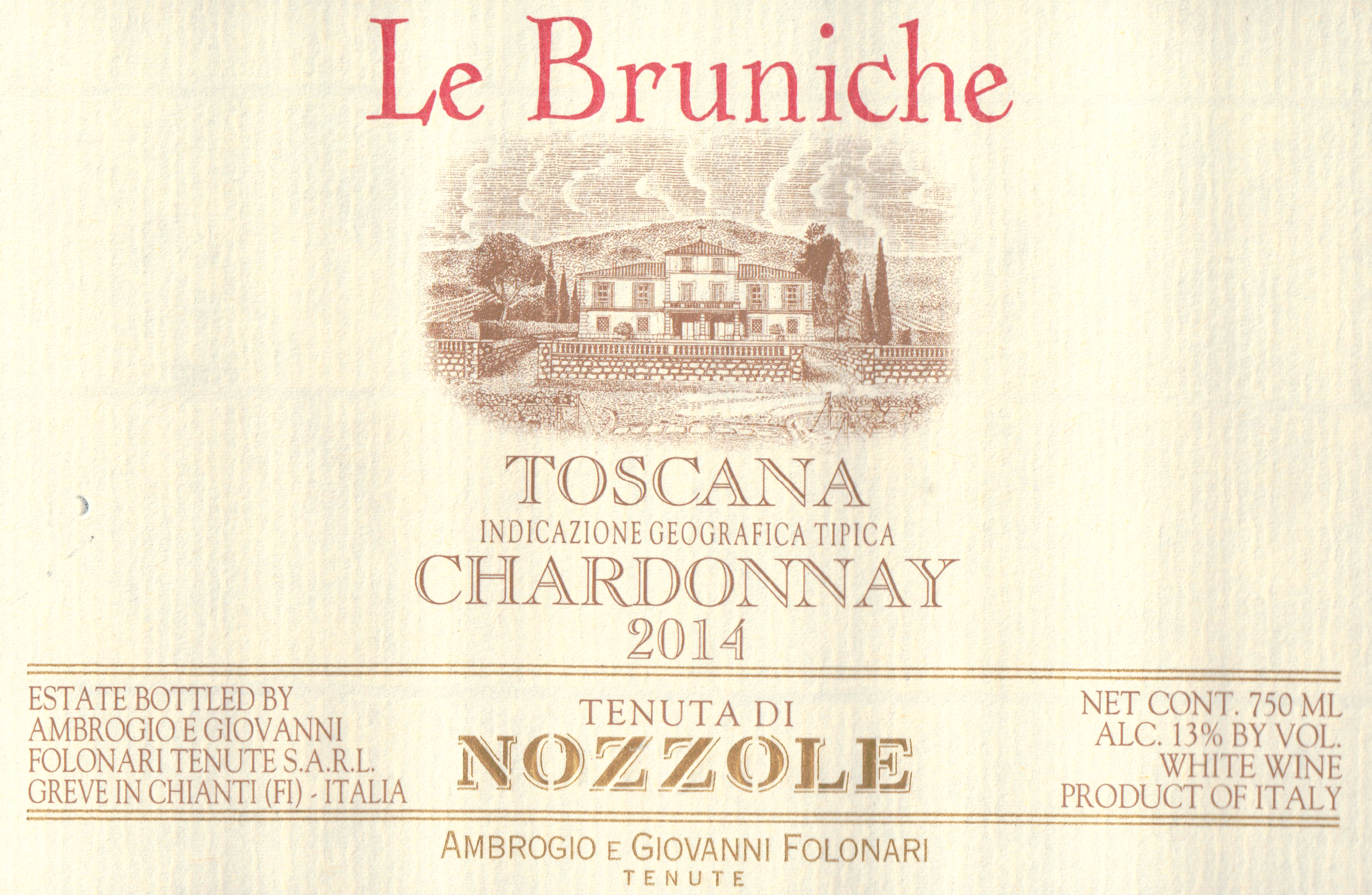2014 Nozzole Le Bruniche Chardonnay | Wine Library